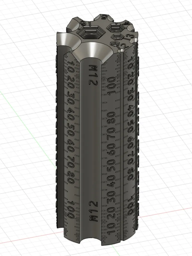 Screw measuring tool, Metric M1.6 to M12 by AMT | Download free STL ...