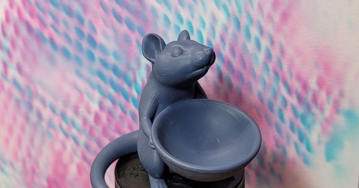 Rat holding a bowl by Clay Rade | Download free STL model | Printables.com