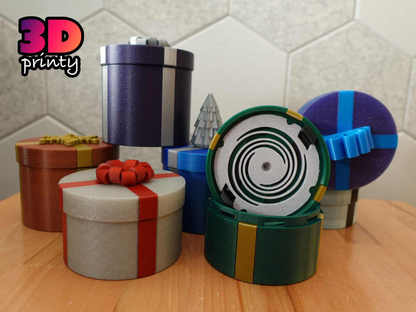 Cylinder Twist Lock Present - Standard by 3D Printy | Download free STL ...