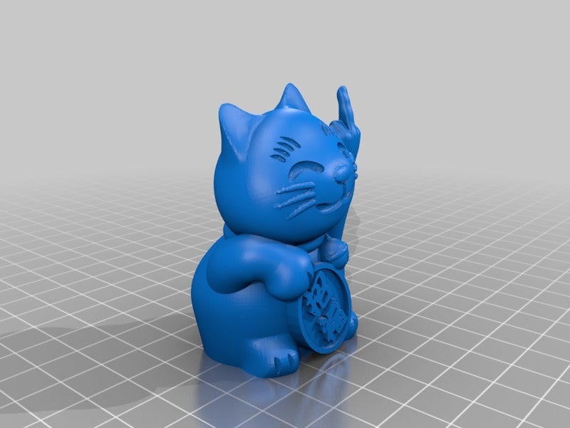 Naka yubi neko (Rude cat) by Makkuro | Download free STL model ...