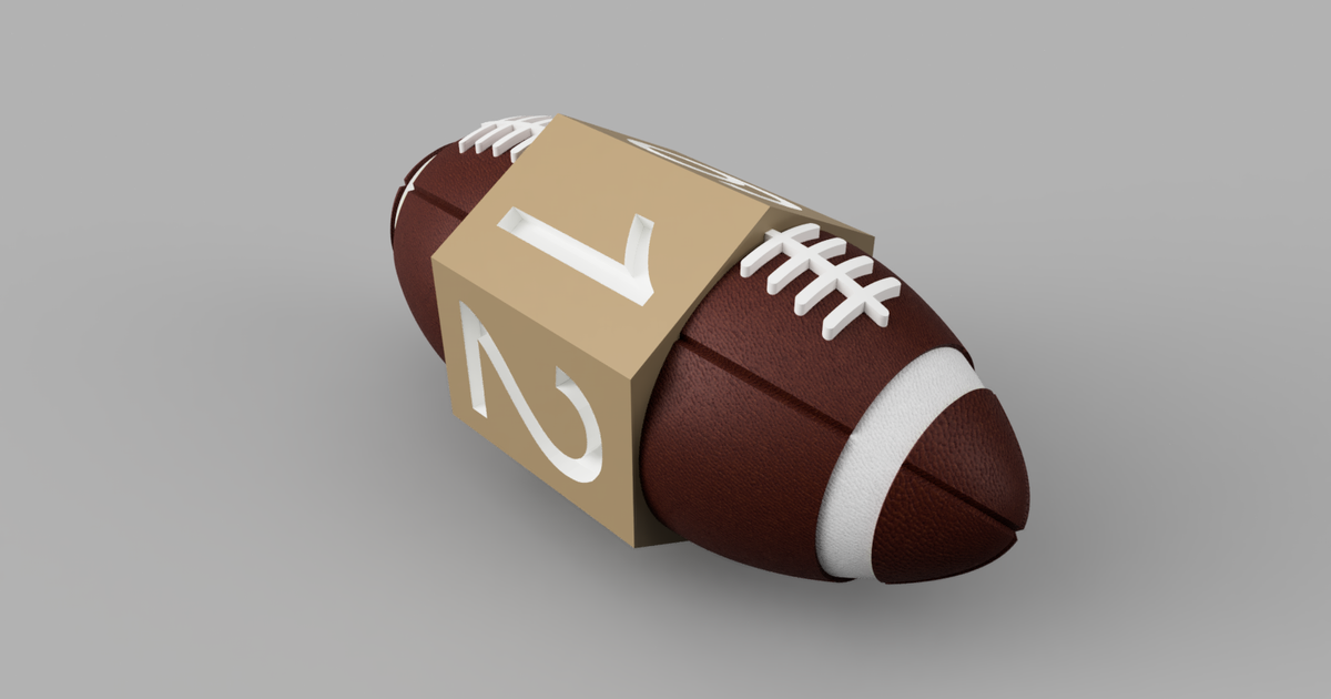 Six-Sided (D6) Football Die by BanBot2 | Download free STL model ...