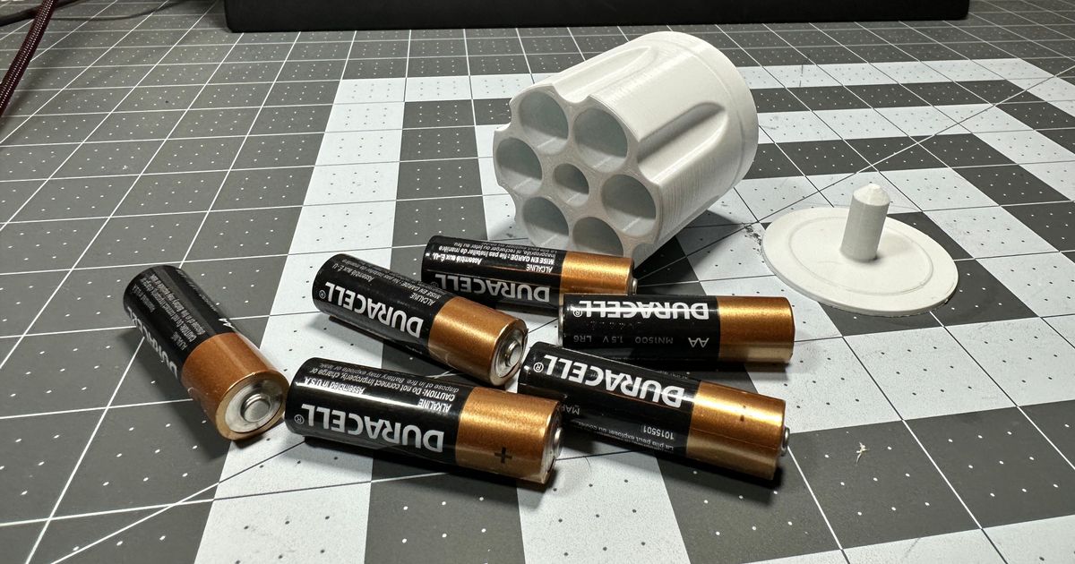 AA Batteries Revolver Style Magazine by 3D Print Stuff | Download free ...