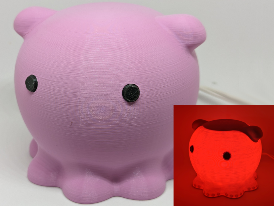Flapjack Octopus LED Night Light by Robagon3D | Download free STL model ...