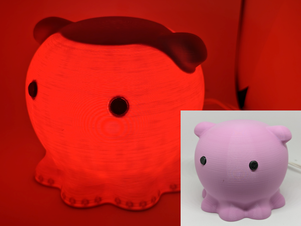 Flapjack Octopus LED Night Light by Robagon3D | Download free STL model ...
