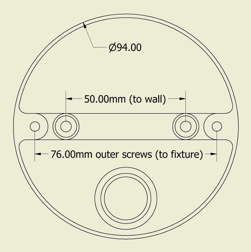 Exterior light fixture round wall mount by eried | Download free STL ...