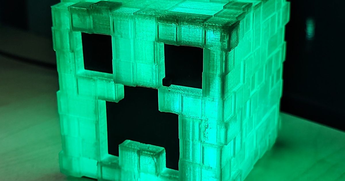 Head Creeper Minecraft LED Light / Hlava Creeper Minecraft LED světlo ...