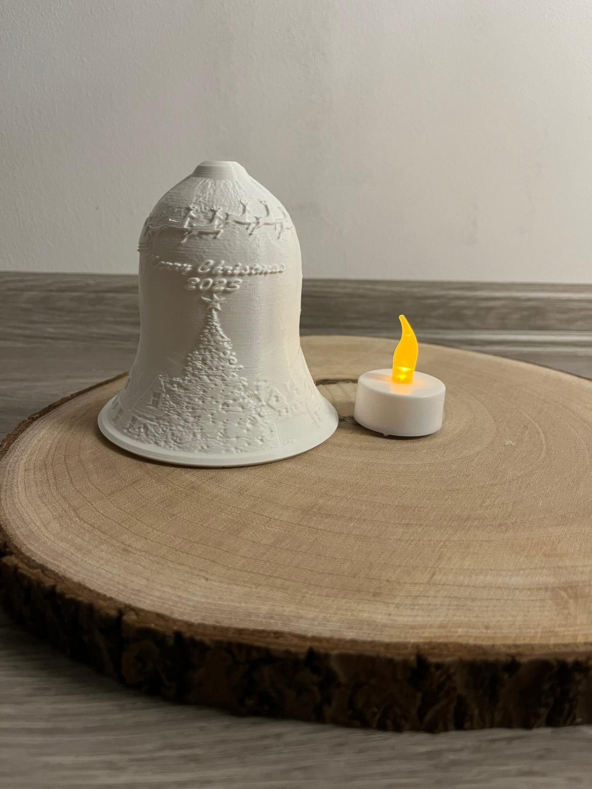 Litophane Christmas Bell Decoration For LED Candle YEAR 2023 / WITHOUT ...
