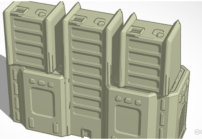 Building with 3 towers. by BigRed11 | Download free STL model ...