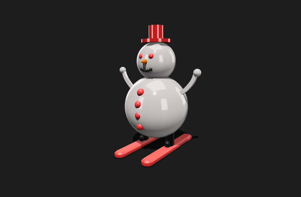 SKIER SNOWMAN by MC3D | Download free STL model | Printables.com