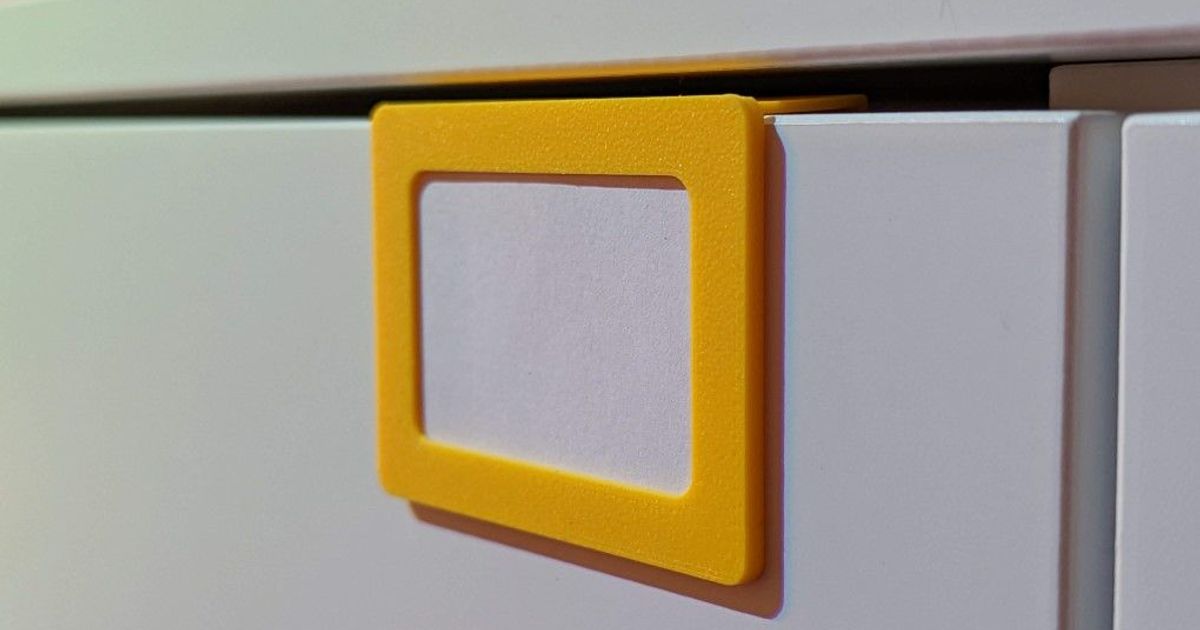 Drawer label (with Fusion360 sources) by Dežo | Download free STL model ...