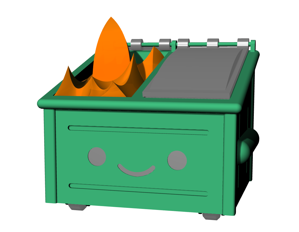 Cute Dumpster Fire by roboticide | Download free STL model | Printables.com