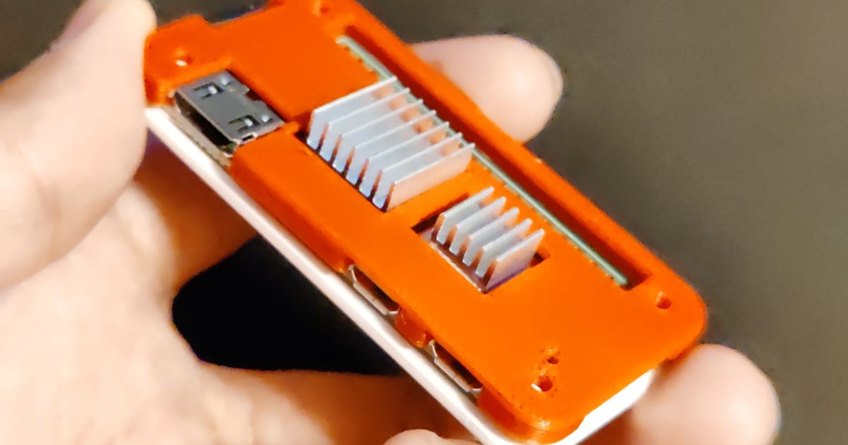 Raspberry Pi Zero 2 W Screwless Slim Case Two Heatsinks By Glitzville