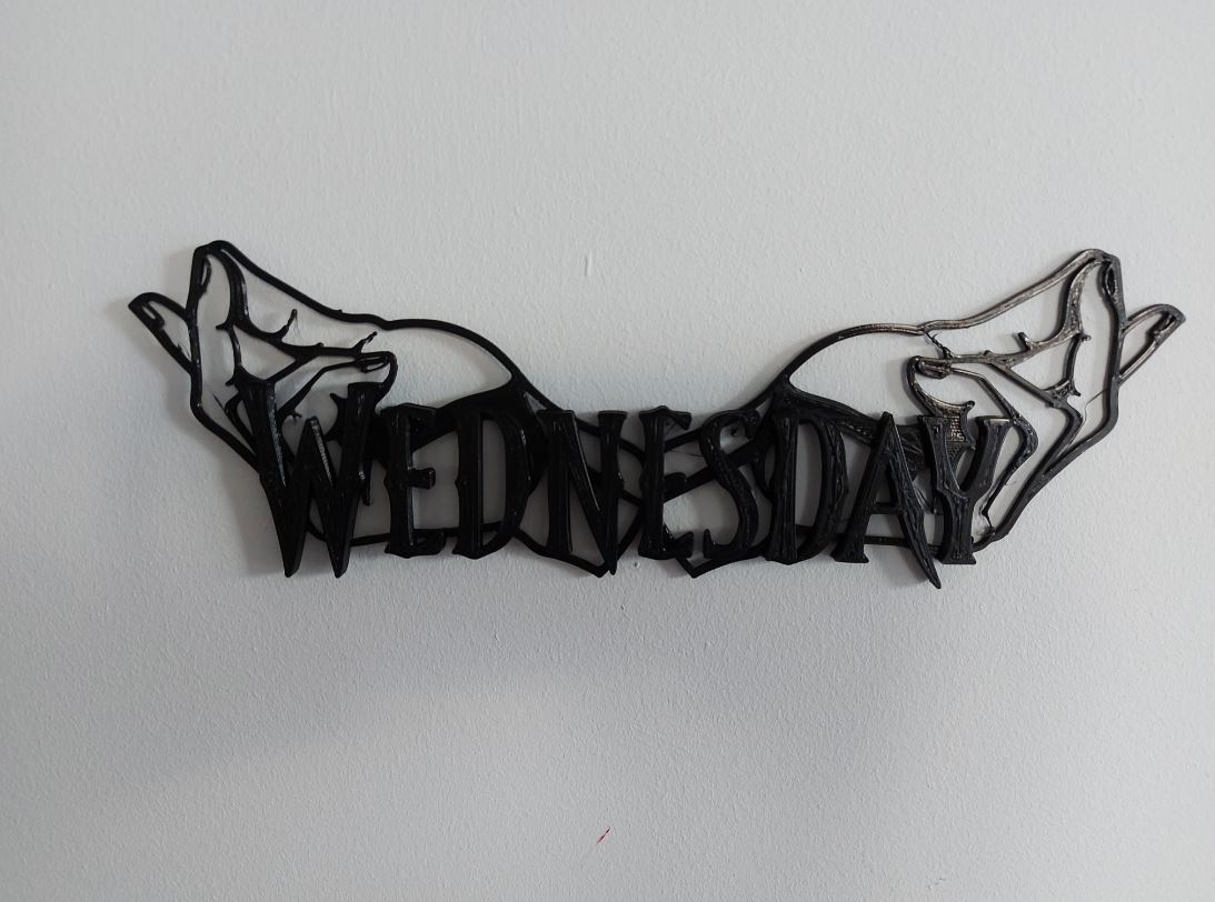 Wednesday Addams sign logo finger snap by rav | Download free STL model ...