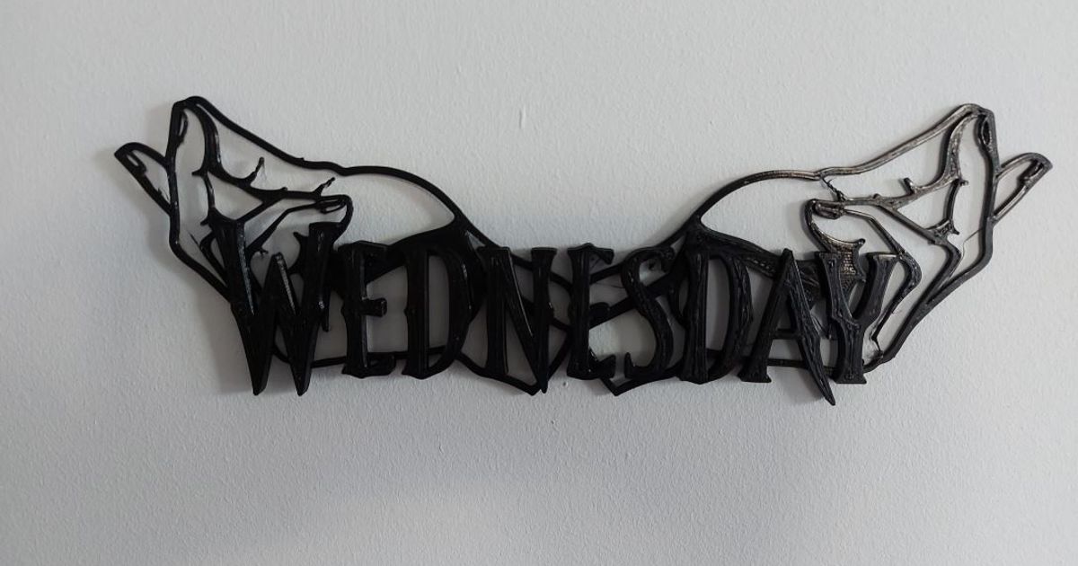 Wednesday Addams sign logo finger snap by rav | Download free STL model ...