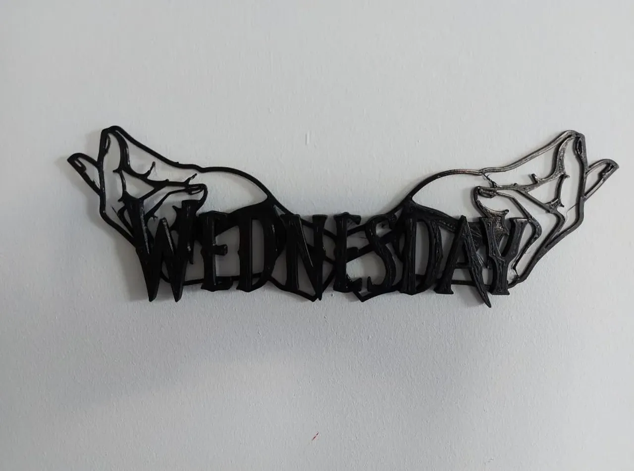 Wednesday Addams sign logo finger snap by rav | Download free STL model ...