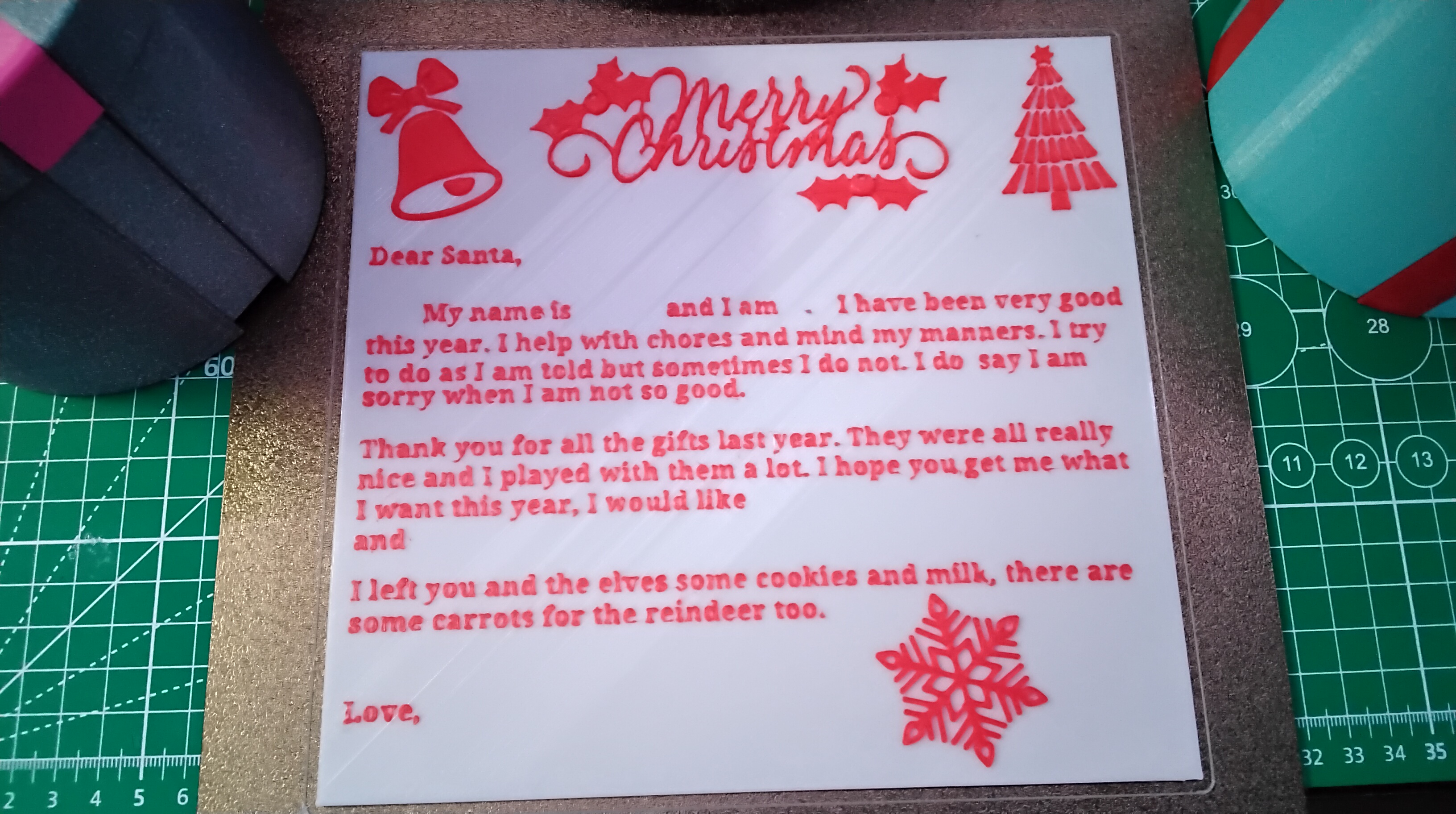 Kid's note to Santa by DaddyWazzy_TheCreator | Download free STL model ...