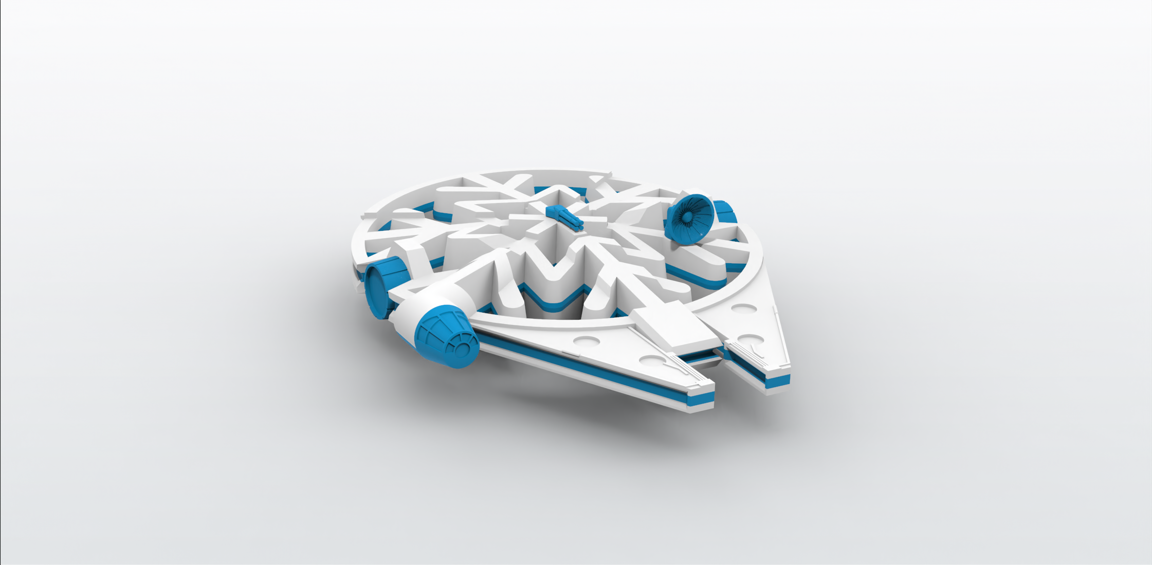 Snowflake Millennium Falcon Ornament by Ratasich | Download free STL ...