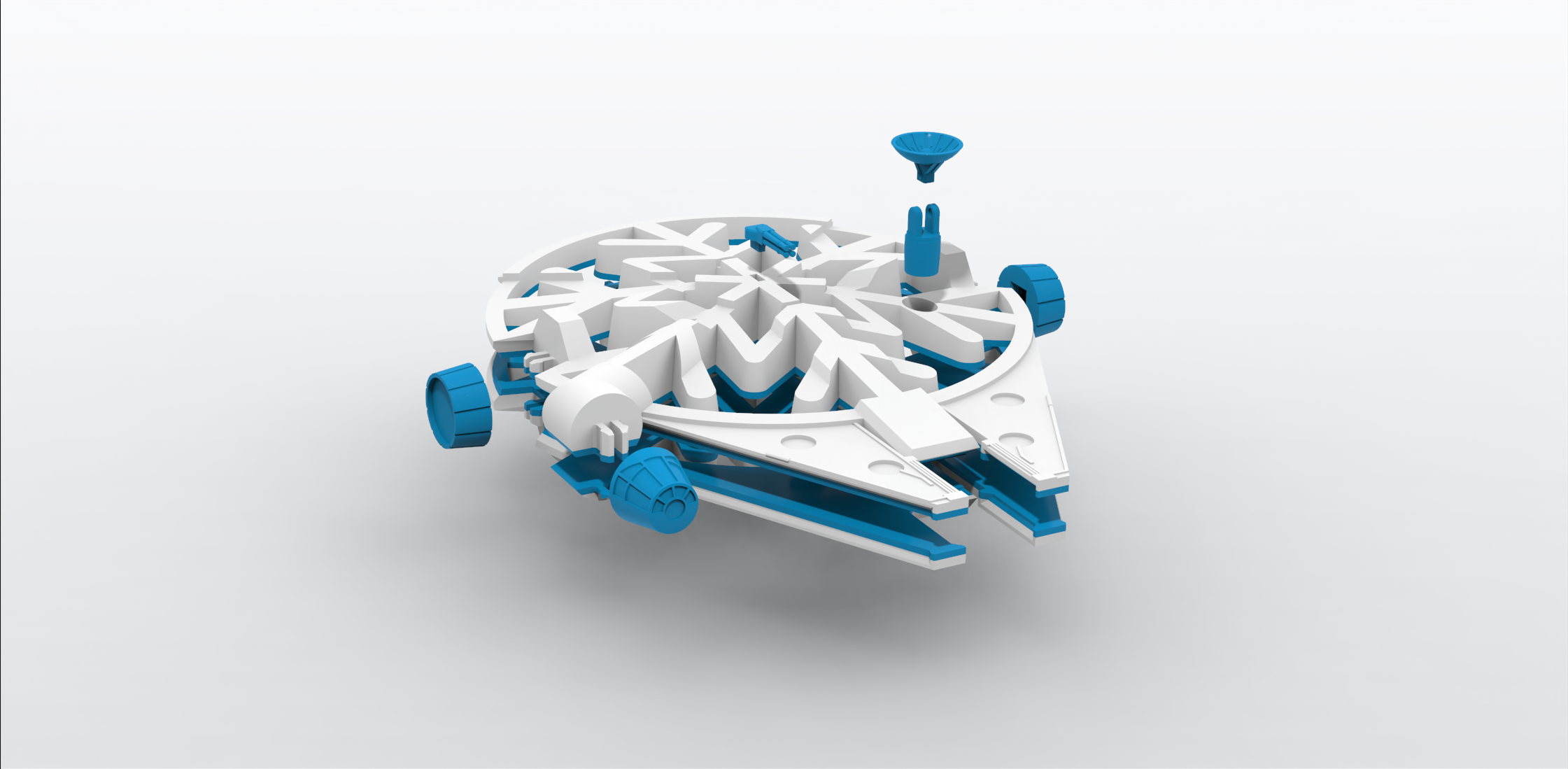 Snowflake Millennium Falcon Ornament by Ratasich | Download free STL ...