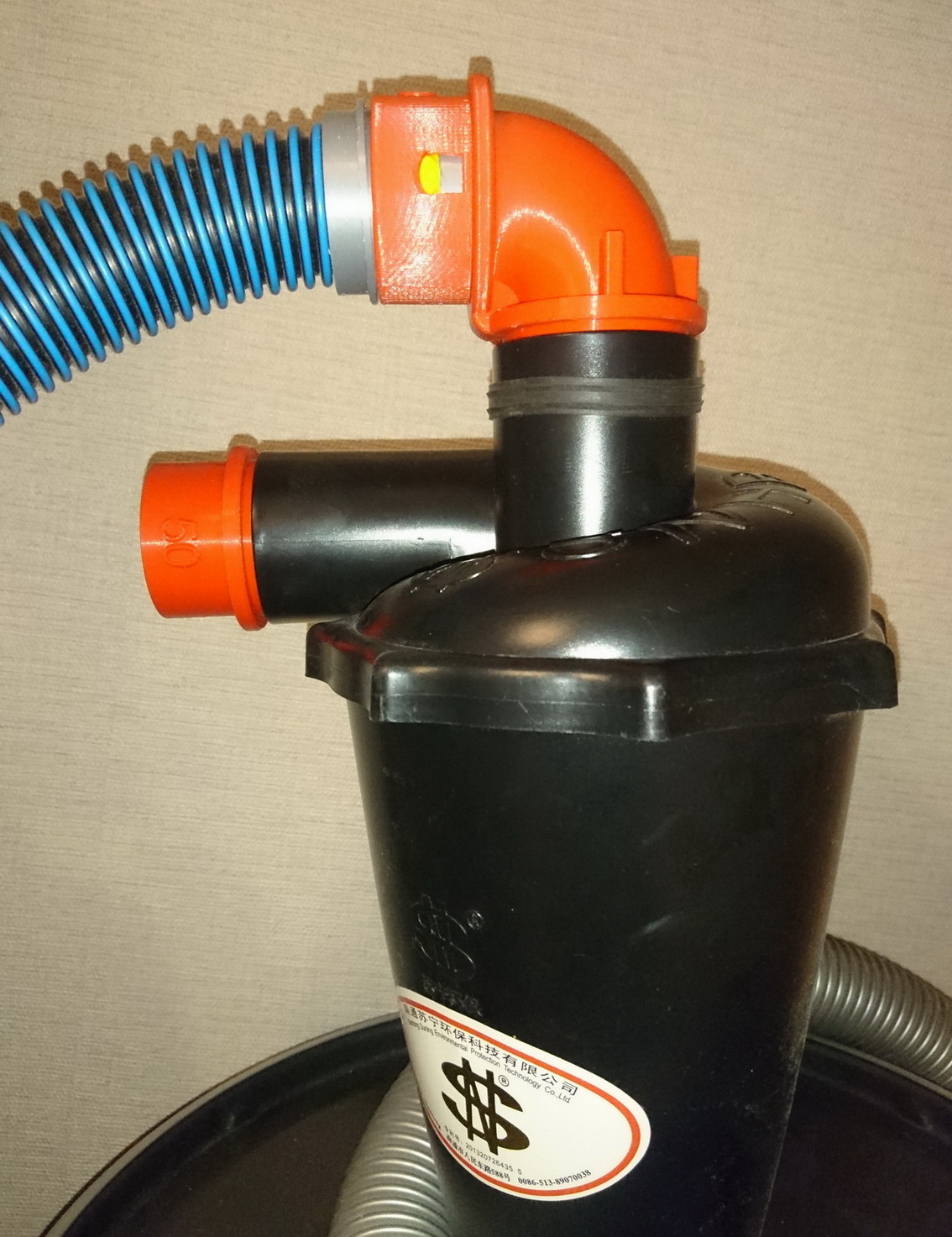 Cyclone dust port adapter, 50mm, 90 degree angle, with "click and clean ...