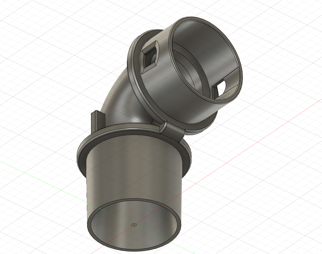 Cyclone dust port adapter, 50mm, 90 degree angle, with "click and clean ...