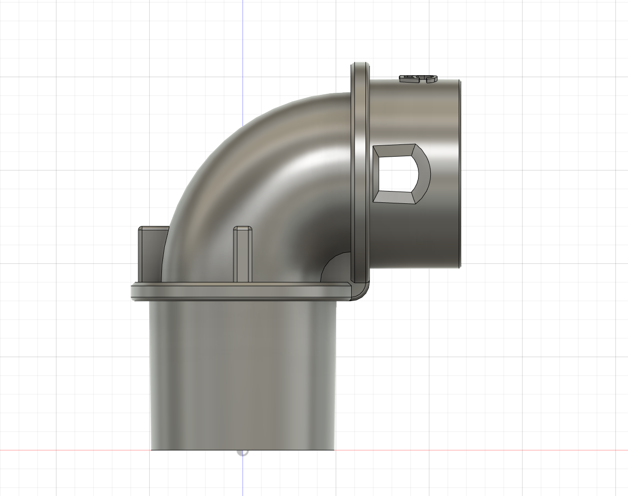 Cyclone dust port adapter, 50mm, 90 degree angle, with "click and clean ...