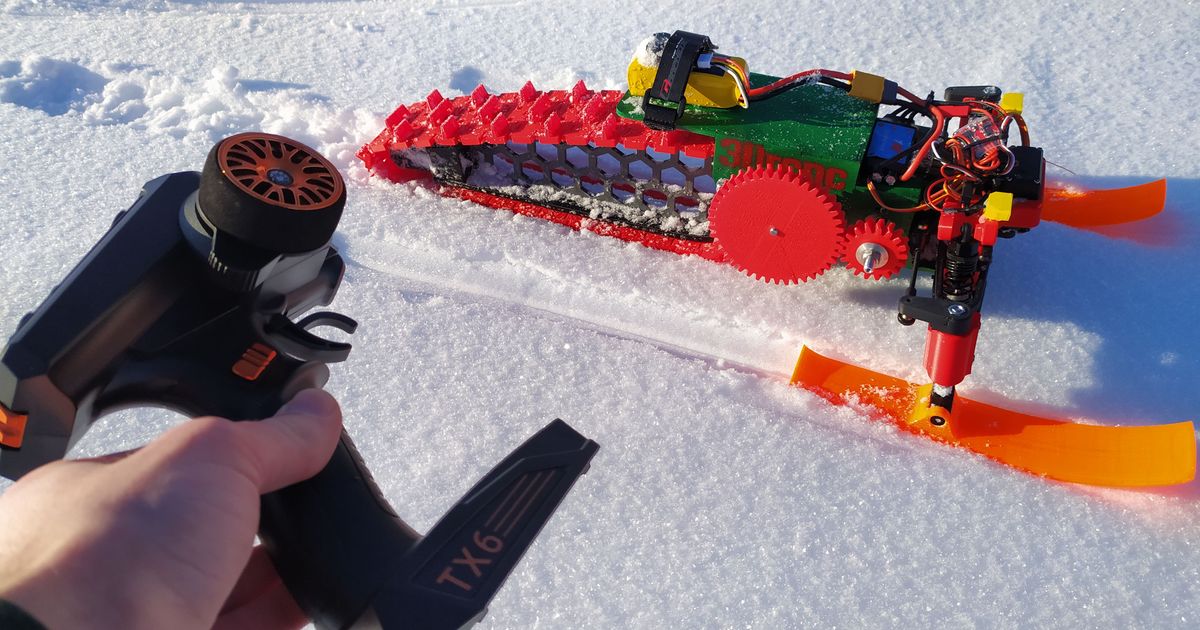 Open Source 3D Printed RC Snowmobile V2 by 3Drcnc | Download free STL ...