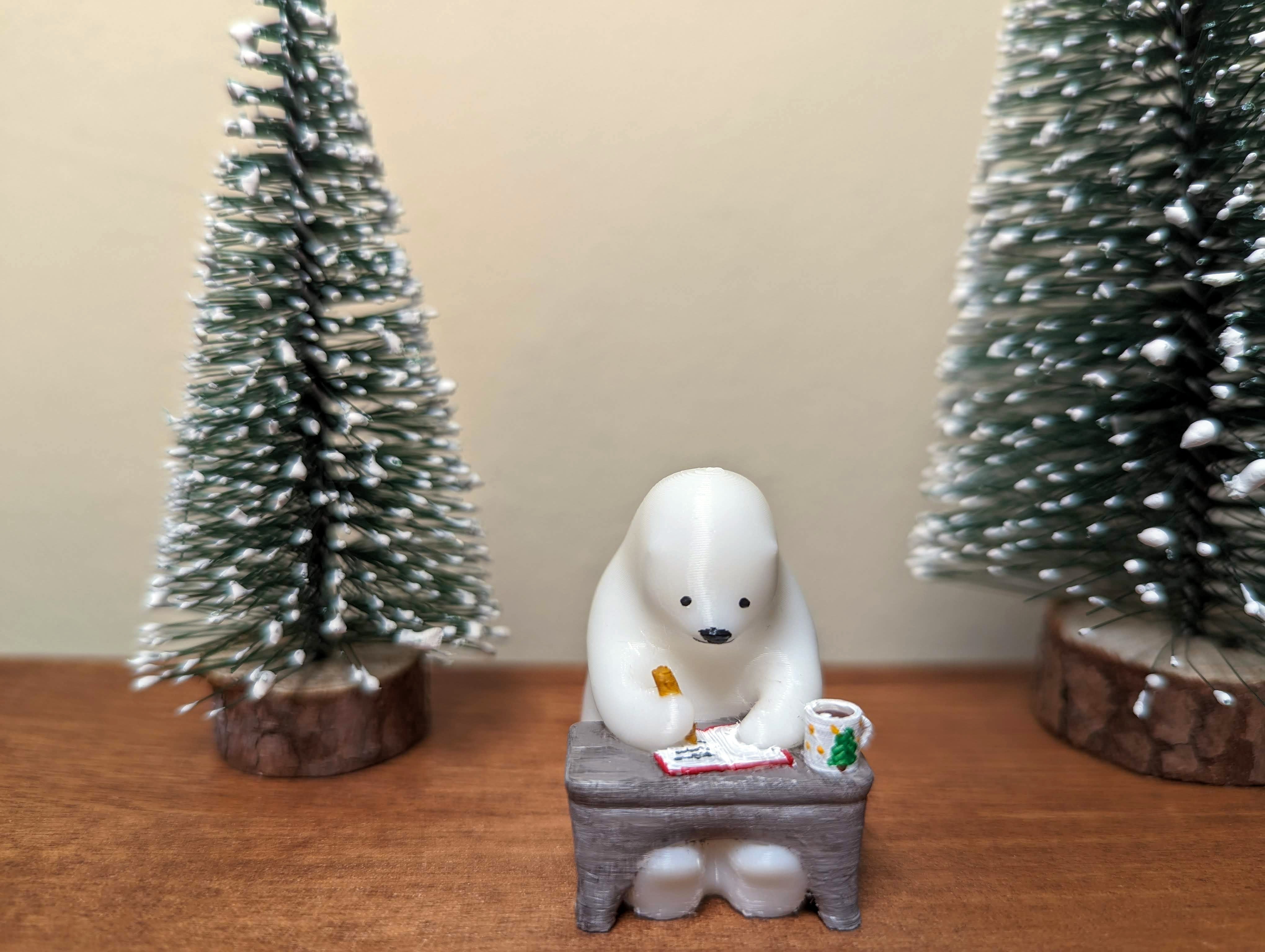 KUMATY : Polar Bear Writing a Card by takman29 | Download free STL ...