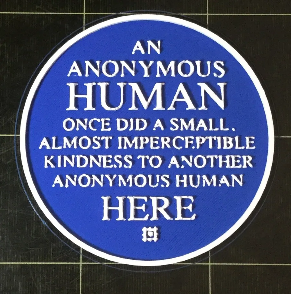 Blue Plaque - Anonymous Human by Delta Whiskey | Download free STL ...