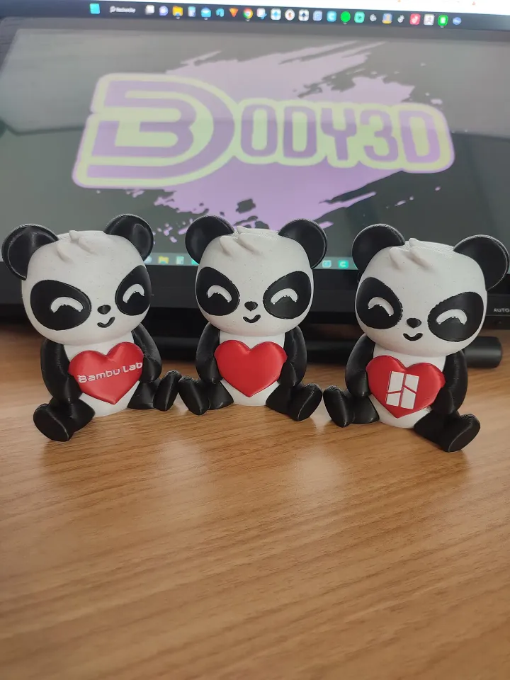 BAMBU LAB 3 PANDAS BY @BODY3D by Bambu Lab | Download free STL model ...
