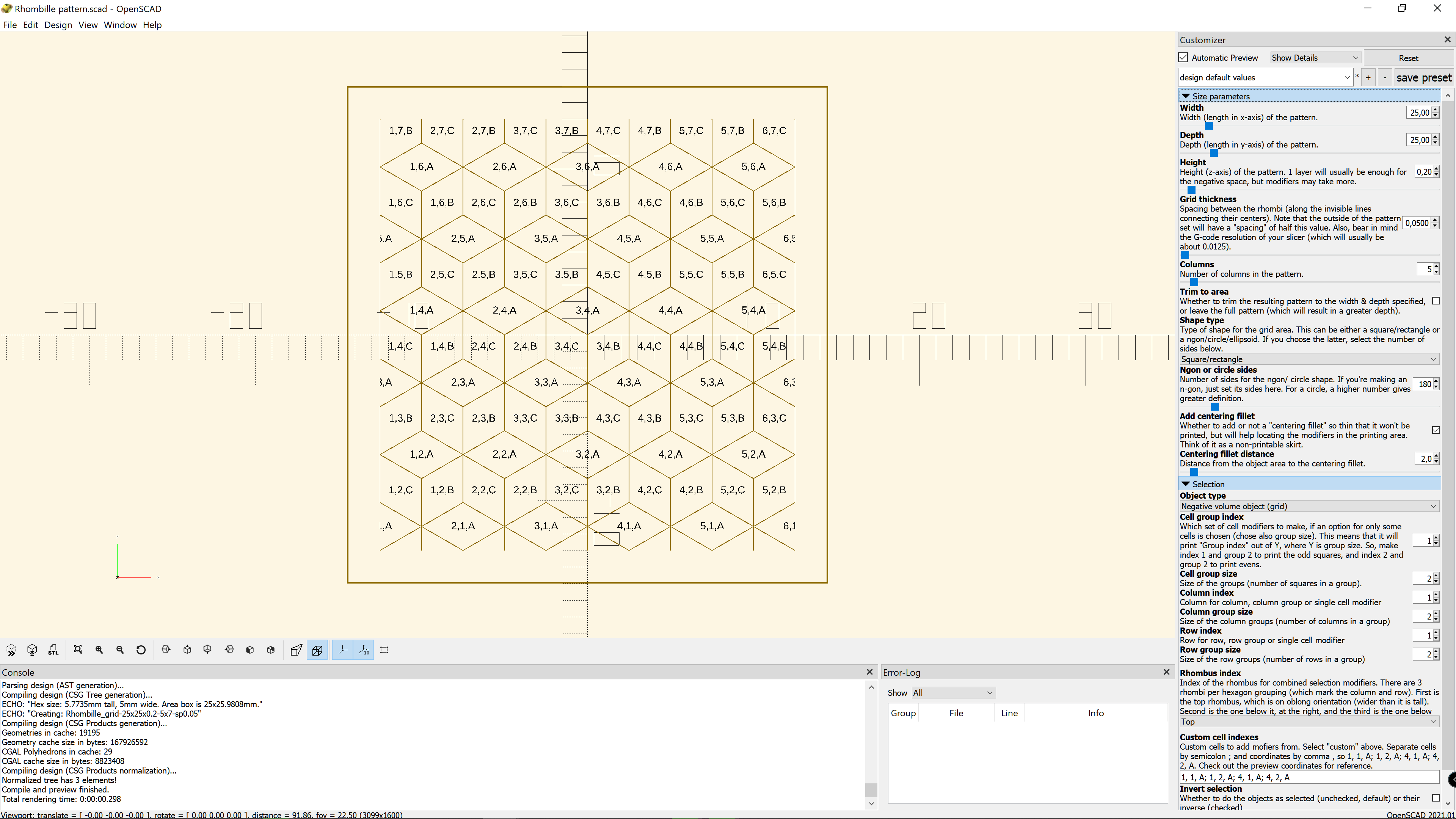 Surface pattern: Rhombille (Customizable) by Xavier Faraudo | Download free STL model ...