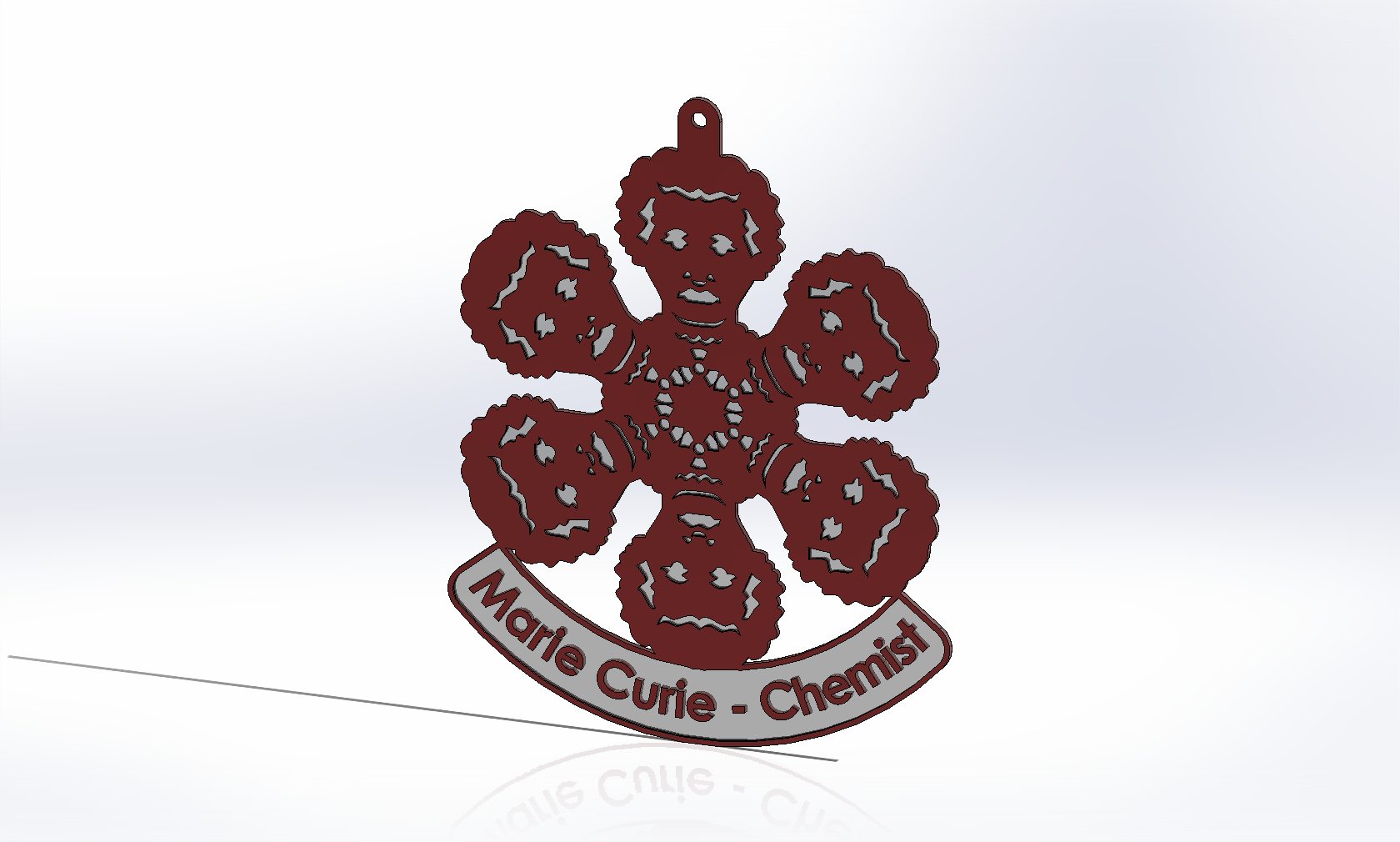 Marie Curie Chemist Tree Ornament by AthenaRoberts | Download free STL ...