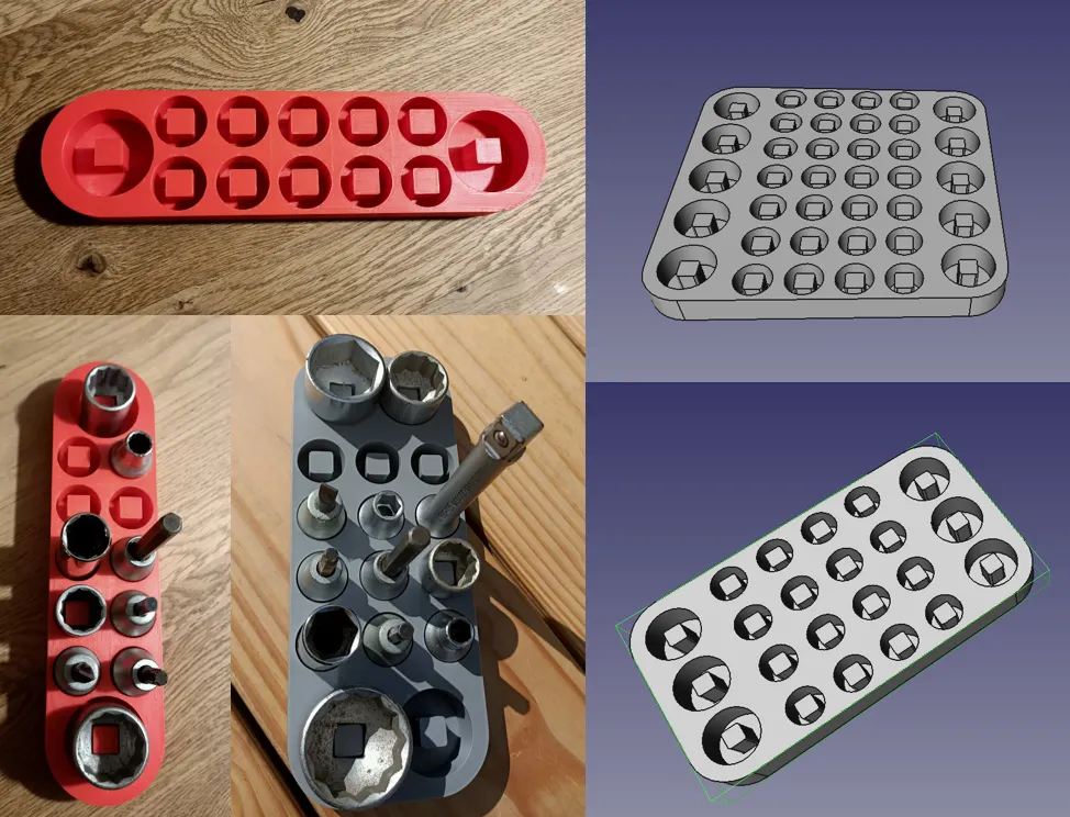 Socket organizer 1/2 inch by maarten | Download free STL model ...