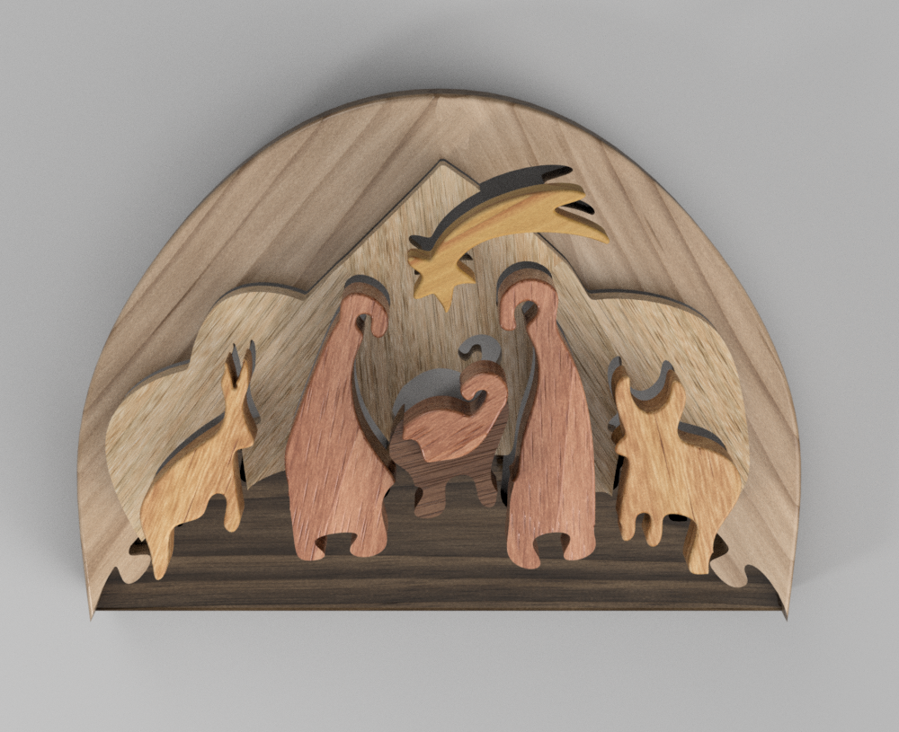 Nativity Cutout Puzzle by Lloyd Keays | Download free STL model ...