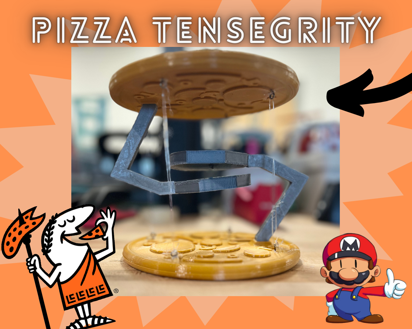 Pizza Themed Tensegrity Structure! by Nuh Shaheer | Download free STL ...