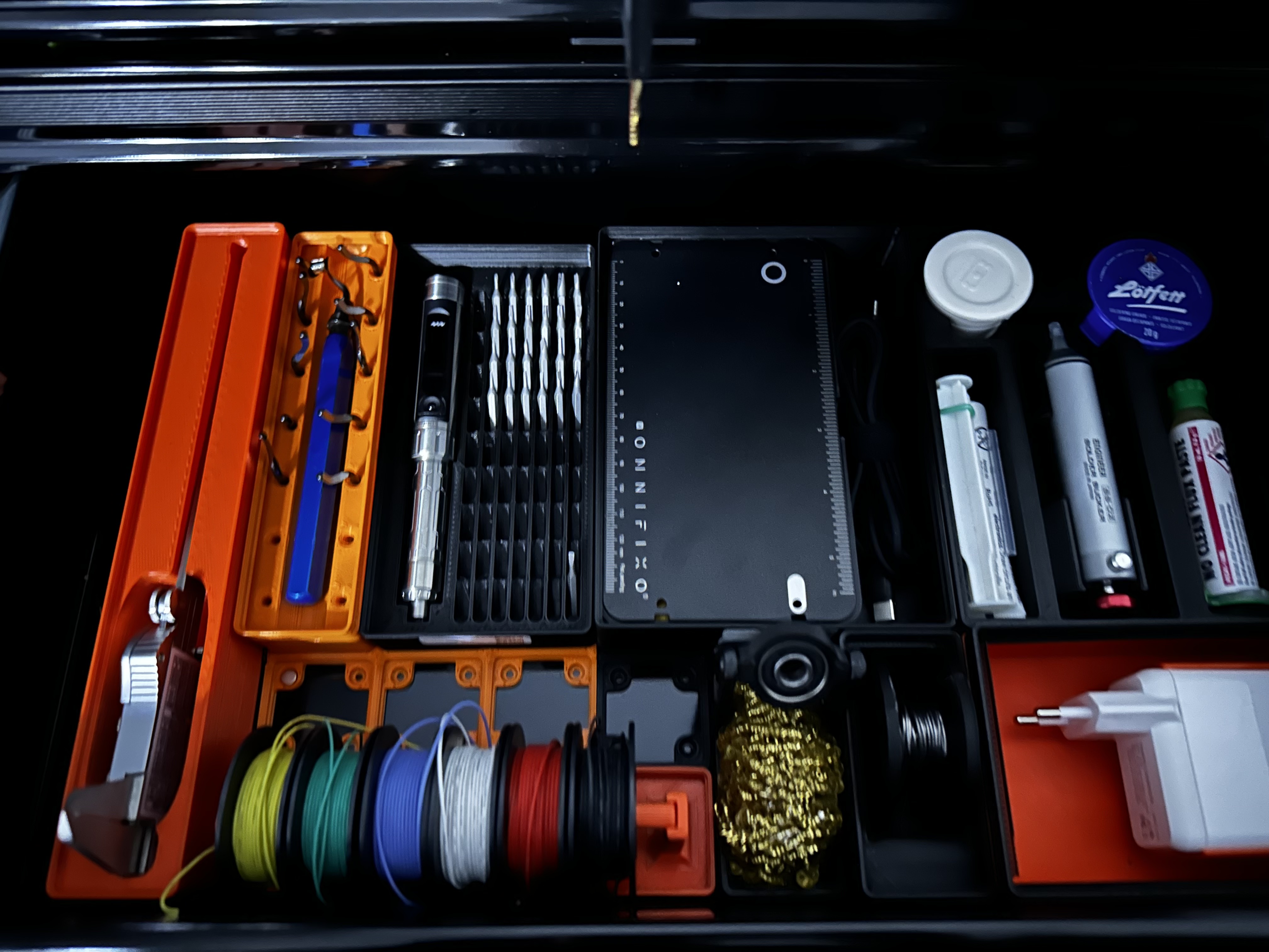 Gridfinity Soldering Stack, includes Omnifixo, TS80p, SS-02 by j0shi ...