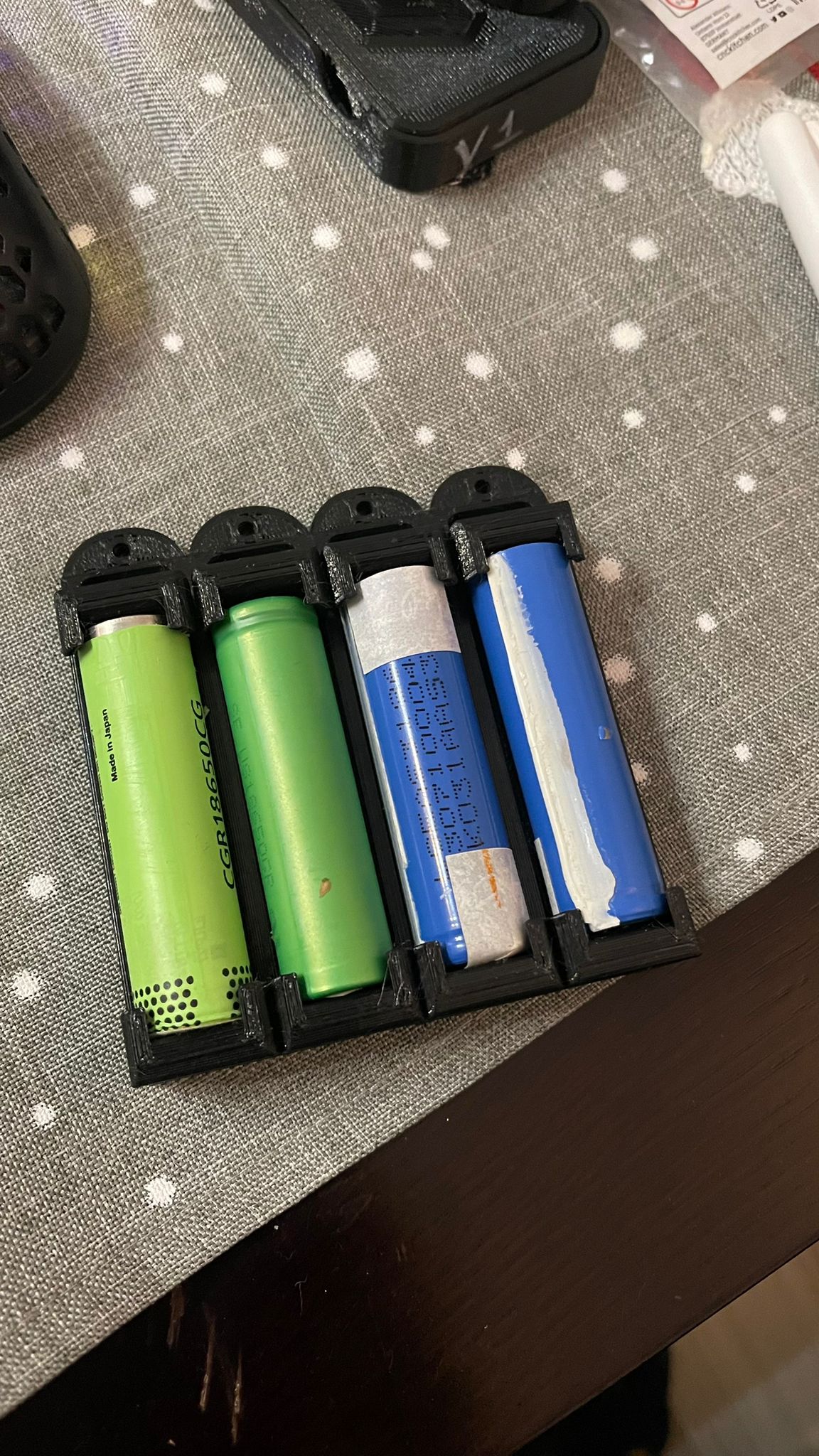 Print in place 4 x 18650 spring loaded battery holder by Nadir ...