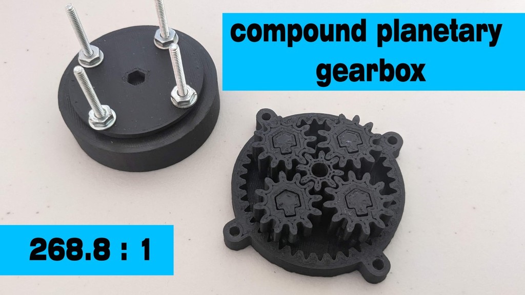 compound planetary gearbox. (268.8 : 1) by Tabletop Robotics | Download ...