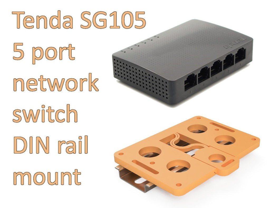 Tenda SG105 Gigabit Ethernet Switch DIN rail mount by KaosuNeko ...