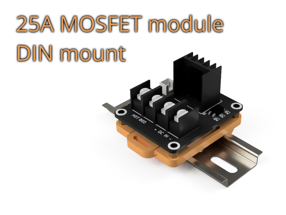 25A MOSFET module DIN rail mount by KaosuNeko | Download free STL model ...
