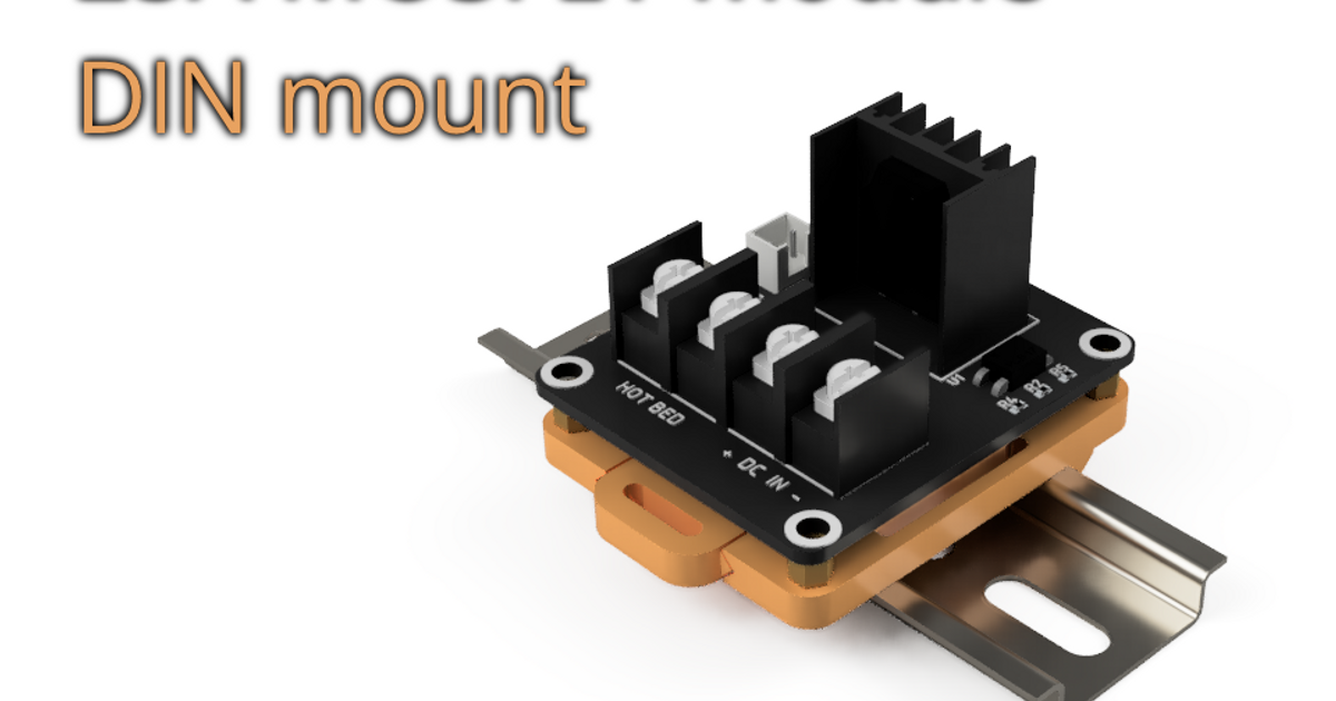 25A MOSFET module DIN rail mount by KaosuNeko | Download free STL model ...
