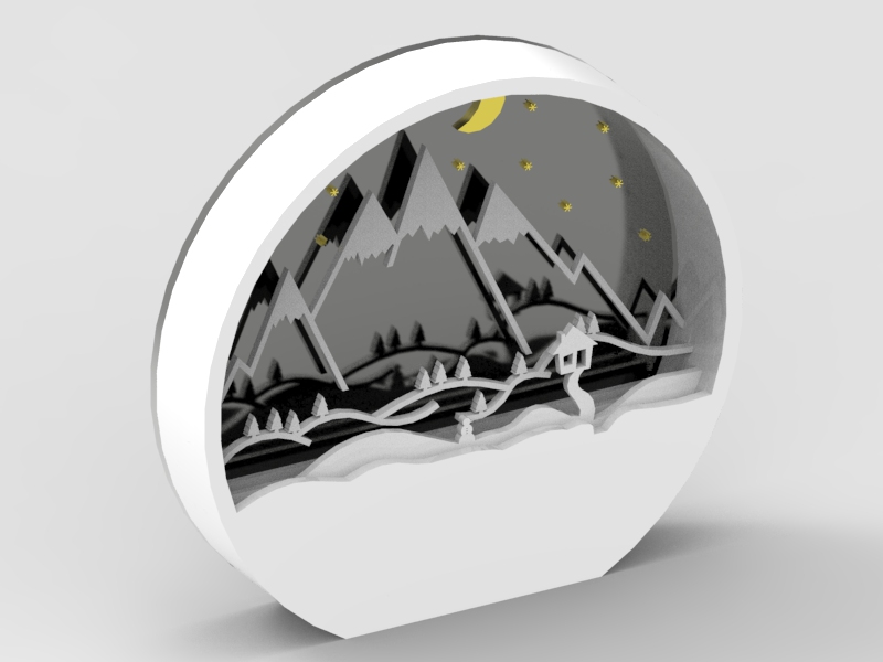 Christmas 3d landscape led light by Robbert Laugs | Download free STL ...