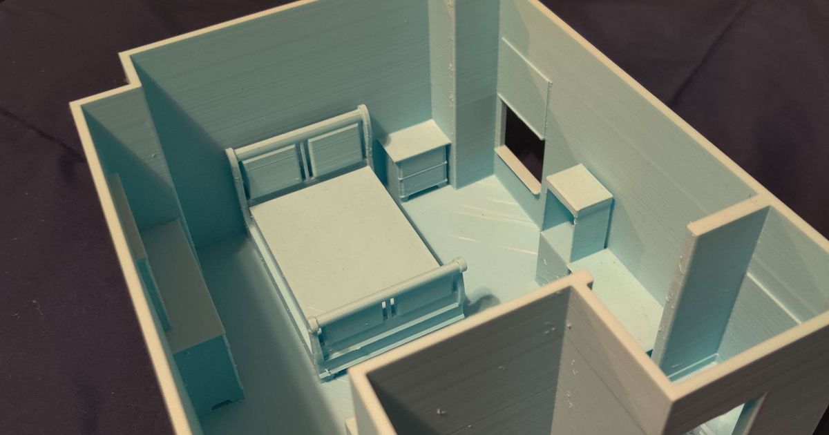 3D Furnished Bedroom and Sink Model by dzac21 | Download free STL model ...