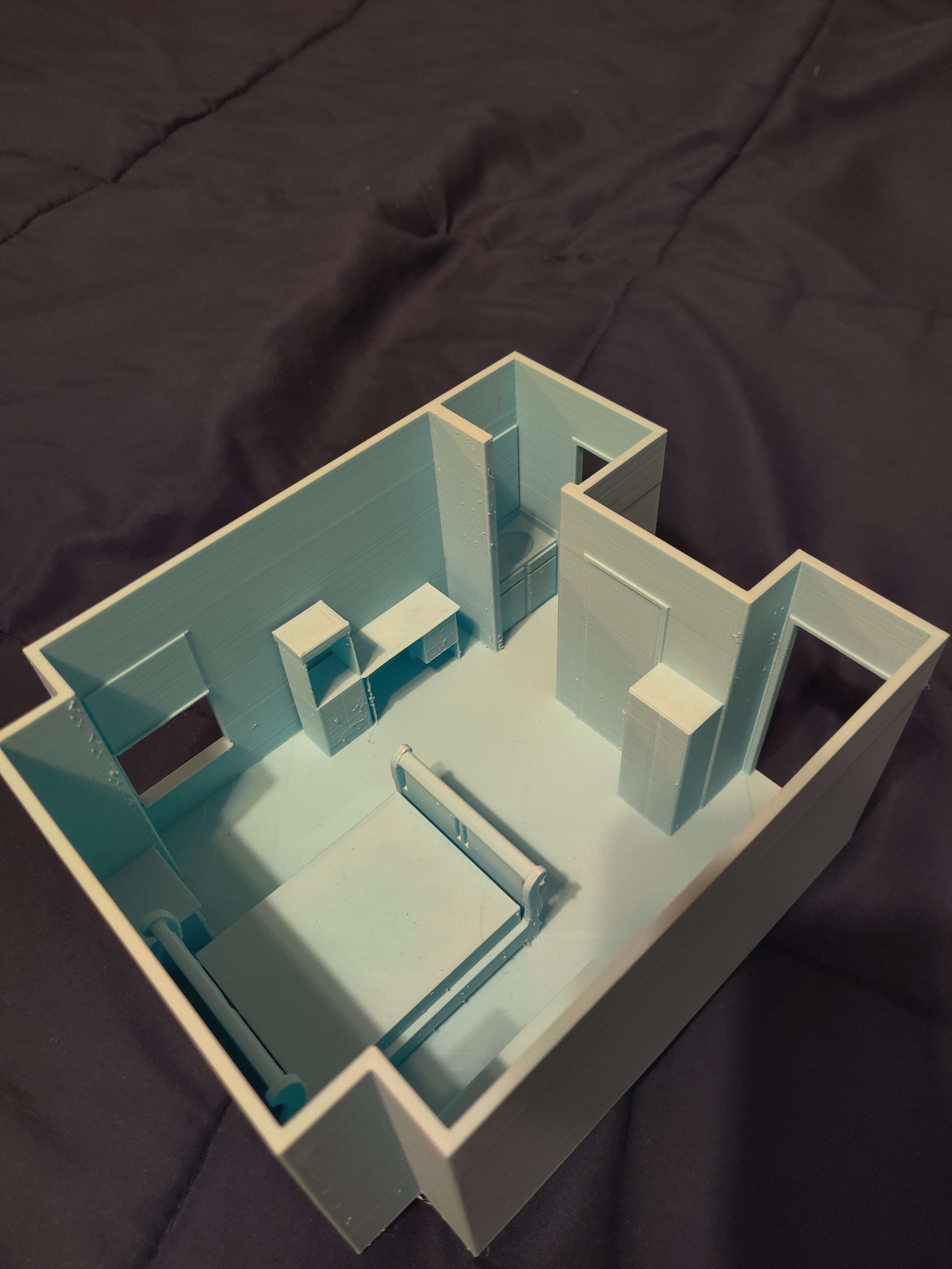 3D Furnished Bedroom and Sink Model by dzac21 | Download free STL model ...