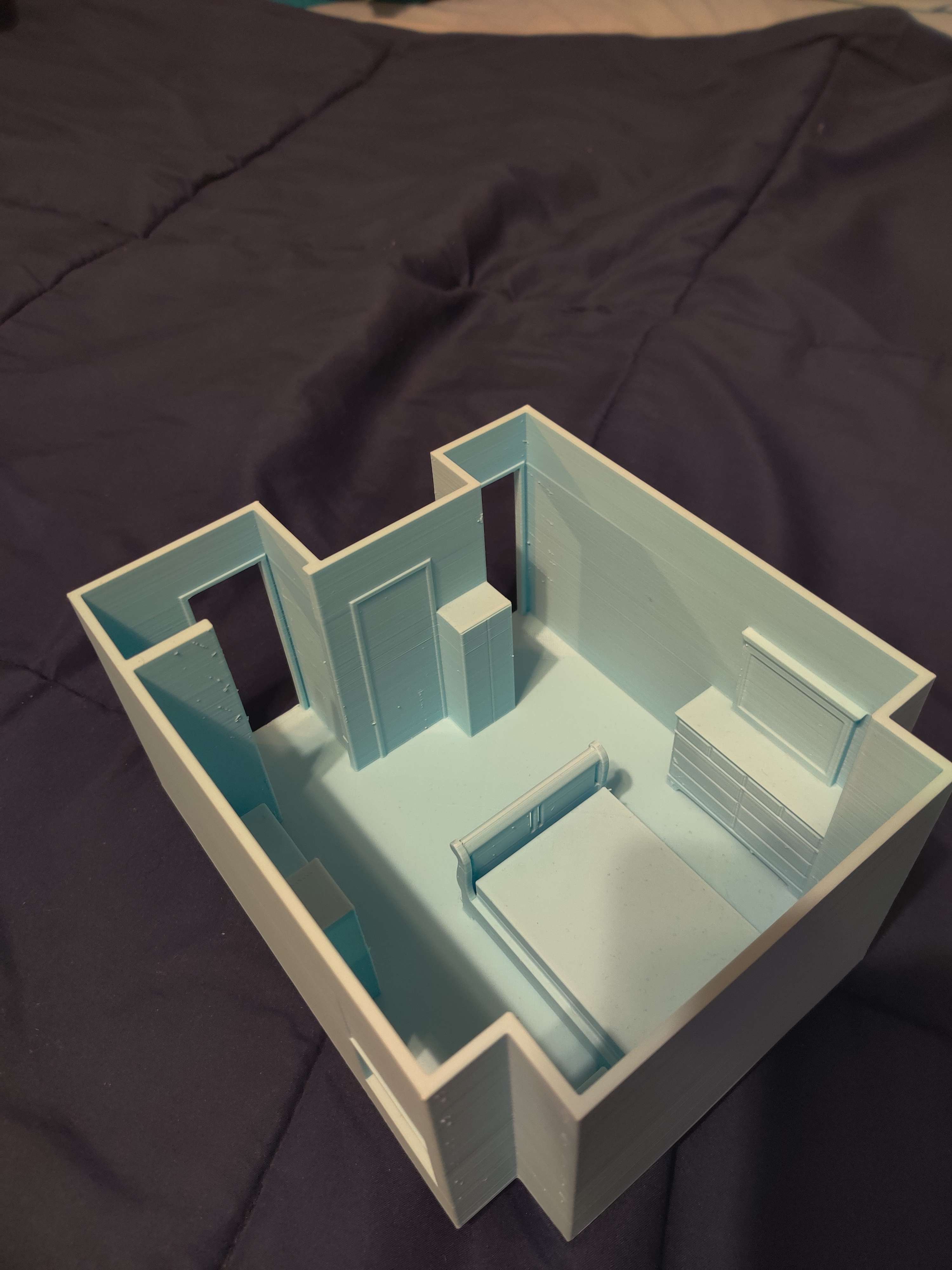 3D Furnished Bedroom and Sink Model by dzac21 | Download free STL model ...