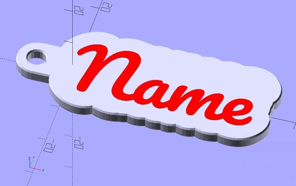 Double sided key chain for multi material printing with your name ...