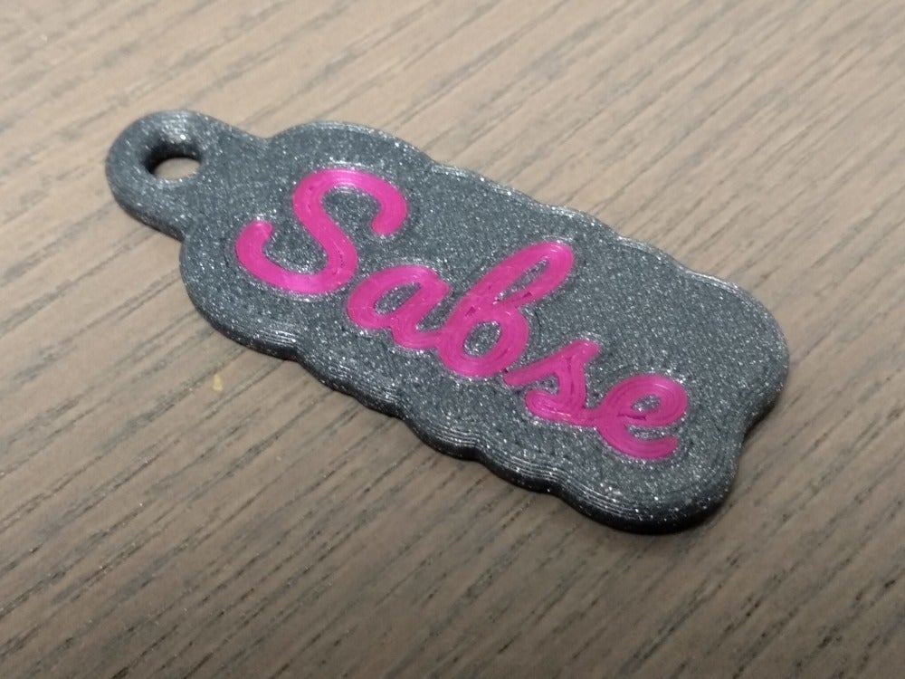 Double sided key chain for multi material printing with your name ...