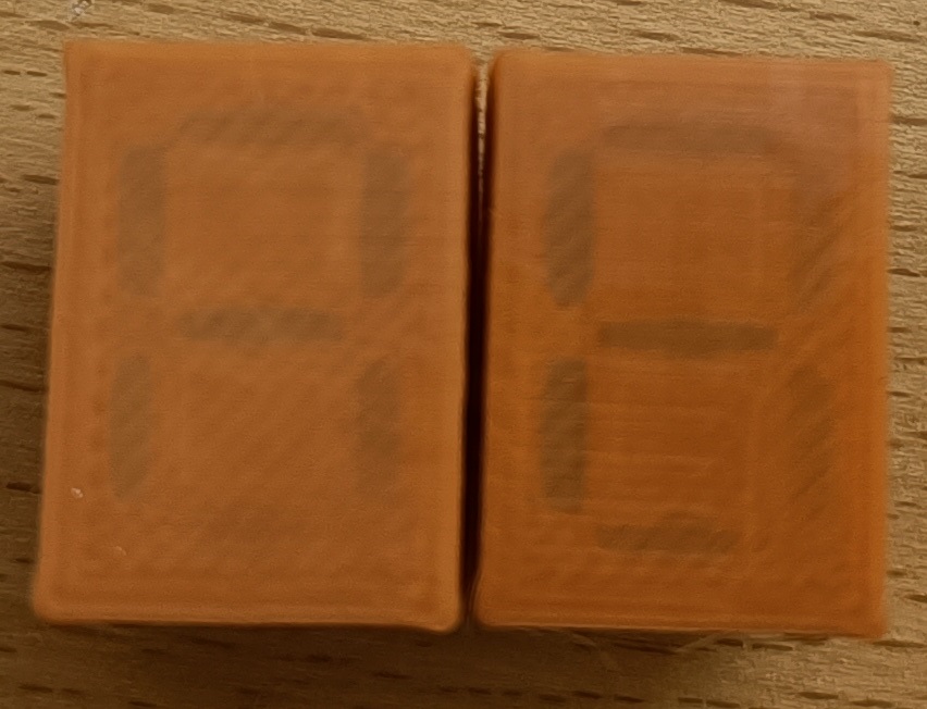 7-segment 3D-printed display for 3mm leds in Openscad by Sveinar ...