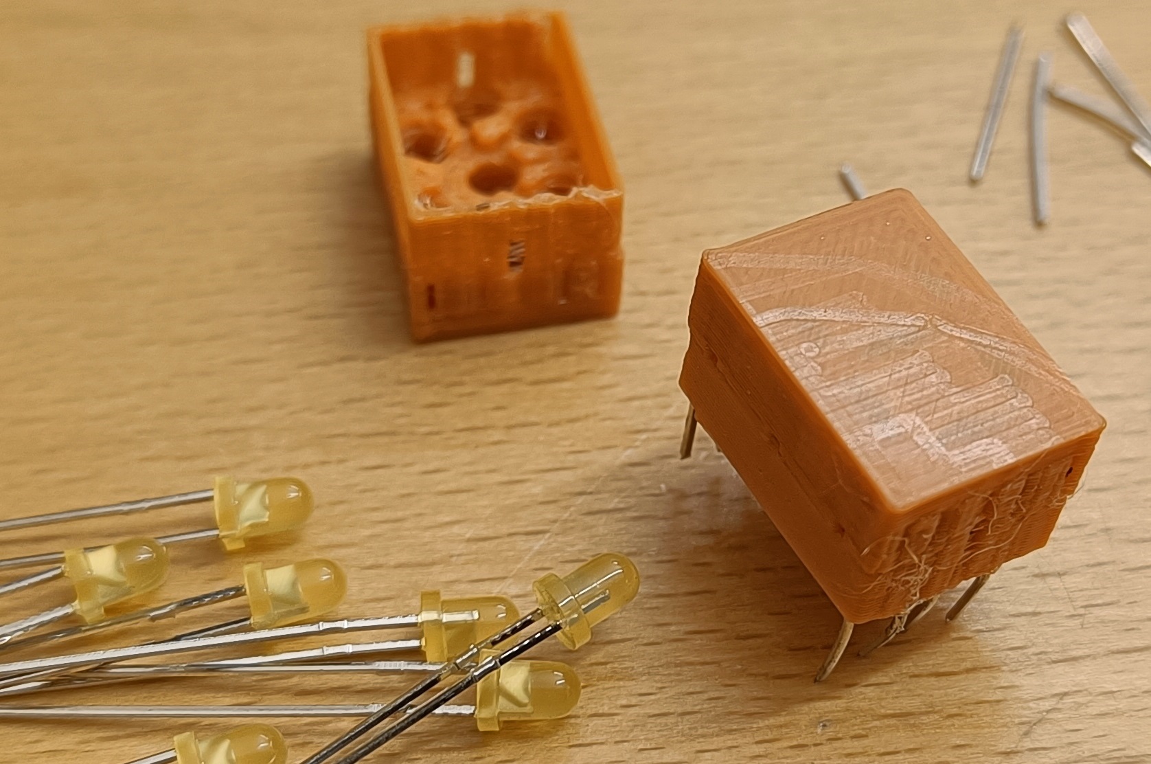 7-segment 3D-printed display for 3mm leds in Openscad by Sveinar ...