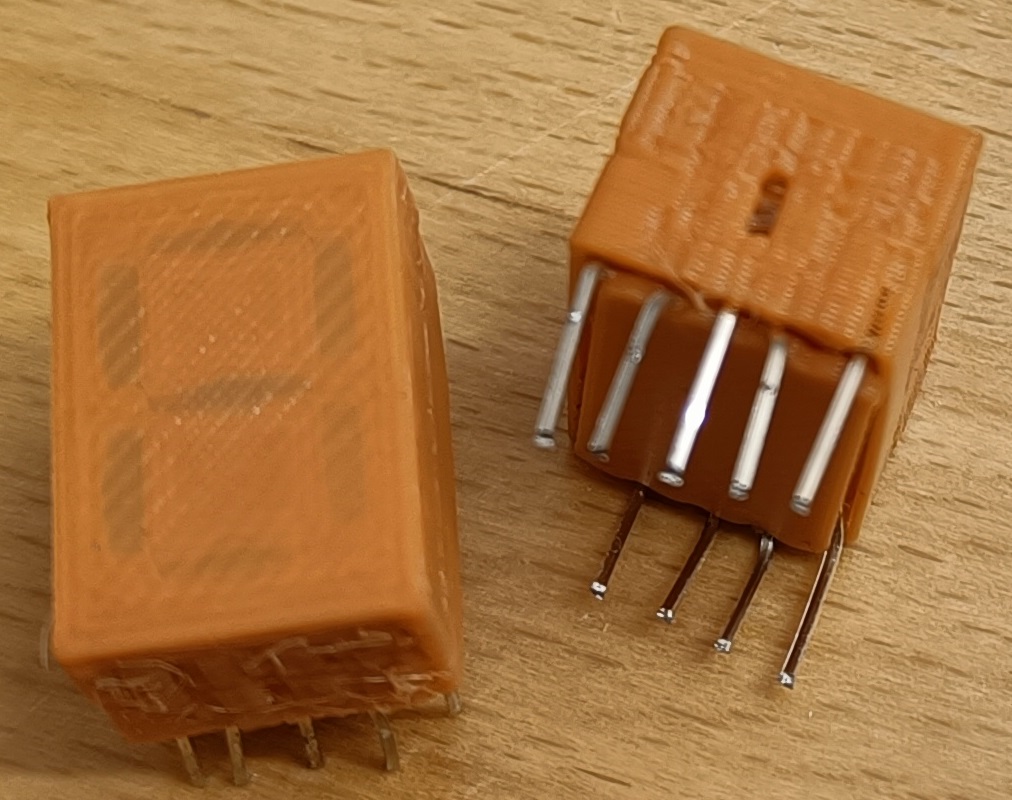 7-segment 3D-printed display for 3mm leds in Openscad by Sveinar ...