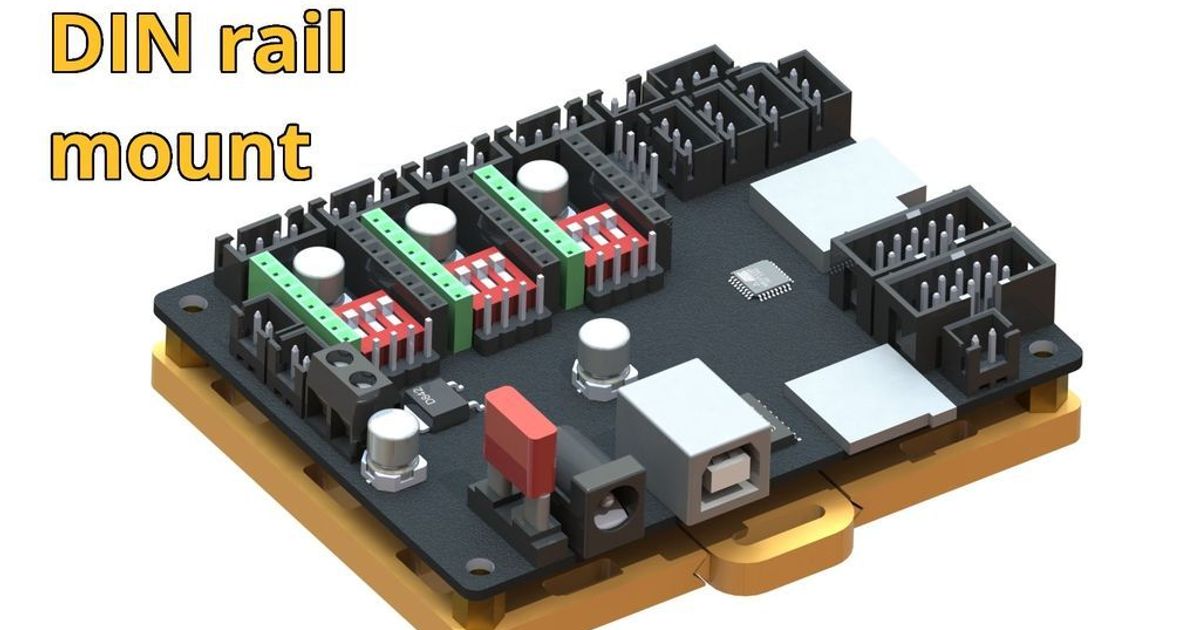 MKS DLC32 DIN rail mount by KaosuNeko | Download free STL model ...